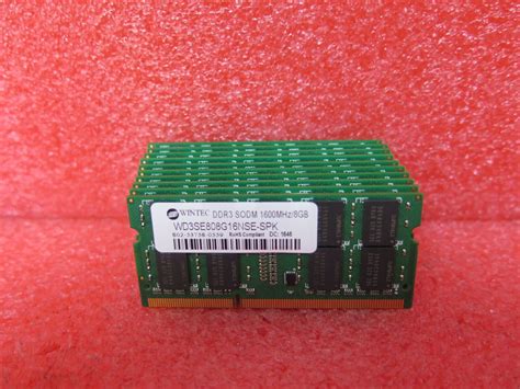 Lot Of 10 Wintec 8gb Ddr3 Sodm 1600mhz Wd3se808g16nse Spk Ecc Reg