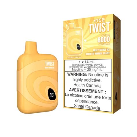 Misty Mango Ice Vice Twist Disposable Vape 14ml Vapeloft