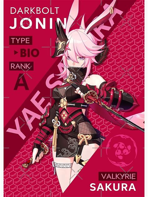 Yae Sakura Darkbolt Jonin Honkai Impact Art Print For Sale By Saikishop Redbubble