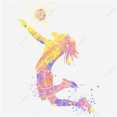 Volleyball Players Png Image Female Gradient Volleyball Player