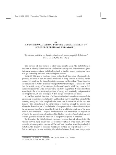 A Statistical Method For Determining The Distribution Of Electrons In
