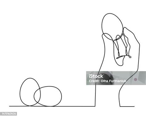 손은 부활절 달걀 한 줄 예술 손으로 그린 손바닥 연속 윤곽을 잡고 있습니다 기독교 휴일 디자인 축제 장식 편집 가능한 획 개념 기호에 대한 스톡 벡터 아트 및 기타 이미지