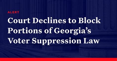 Court Declines To Block Portions Of Georgias Voter Suppression Law