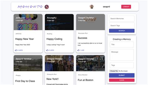 GitHub Swapnilverlekar Memento MERN Stack Social Media Web Application
