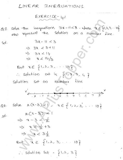 Linear Inequations Class 10 Icse Ml Aggarwal A Plus Topper