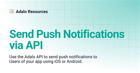 Send Push Notifications Via API Adalo Resources