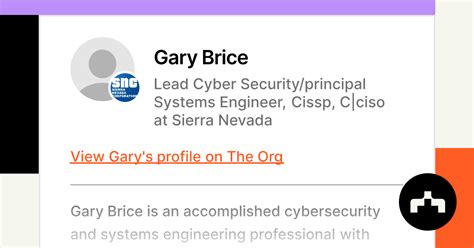 Gary Brice Lead Cyber Security Principal Systems Engineer Cissp C