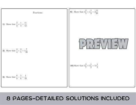 Fractions Gcse Style Questions Worksheet With Solutions Teaching Resources