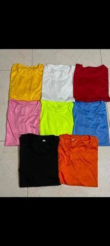 Unisexual Round Micro Pp T Shirt Half Sleeves Plain At ₹ 75piece In
