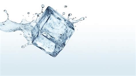 Falling Ice Cube Isolated On White Background Premium Ai Generated Image