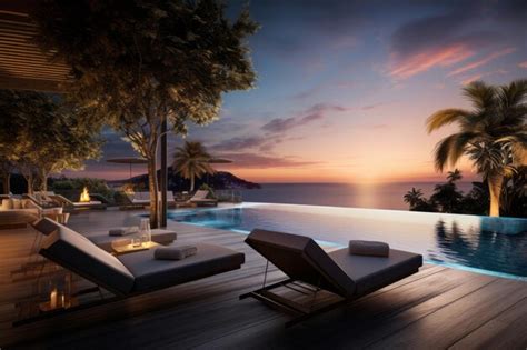 Premium AI Image Luxury Villa With Gorgeous Outdoor Pool AI Generated