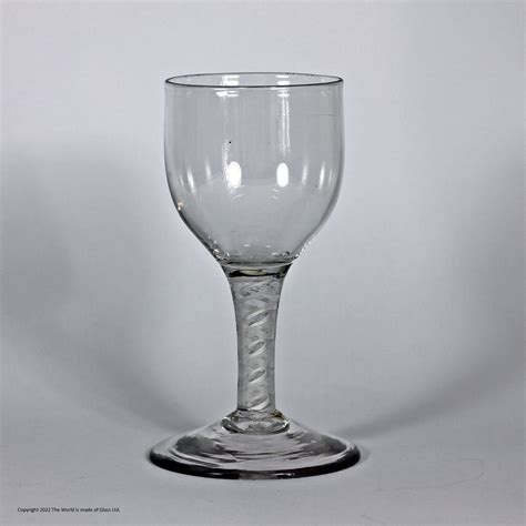 Georgian English Hand Blown Double Series Opaque Twist Wine Goblet