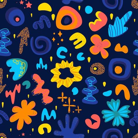Premium Vector Abstract Pattern With Doodle Elements Set Of Hand