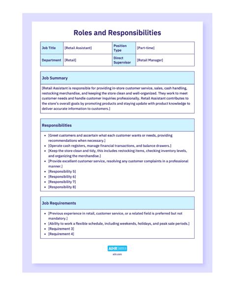 Job Description Template