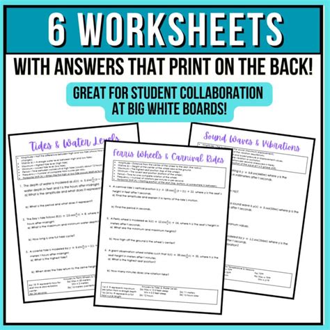 Sine And Cosine Graph Applications Stations And Editable Boardworkworksheet
