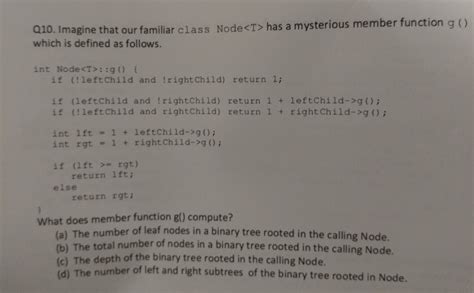 Solved Imagine That Our Familiar Class Node Has A