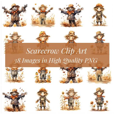 Scarecrow Clipart Set Of 38 Png Images High Quality Images Wall Art
