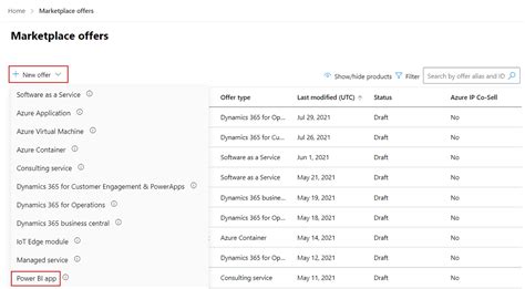 Microsoft Appsource에서 Power Bi 앱 제품 만들기 Marketplace Publisher