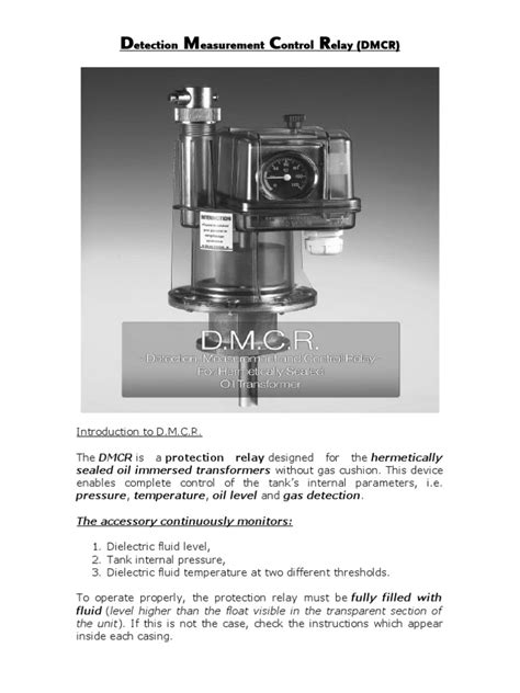 Dmcr Of Power Transformer Pdf Transformer Relay