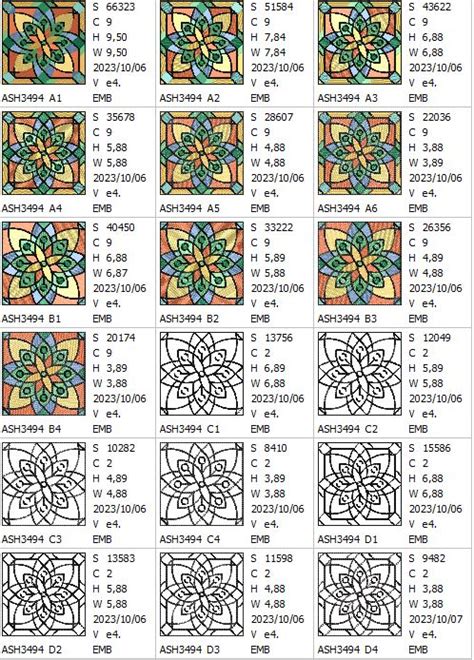 Stained Glass Mosaic Combo Astitch Ahalf