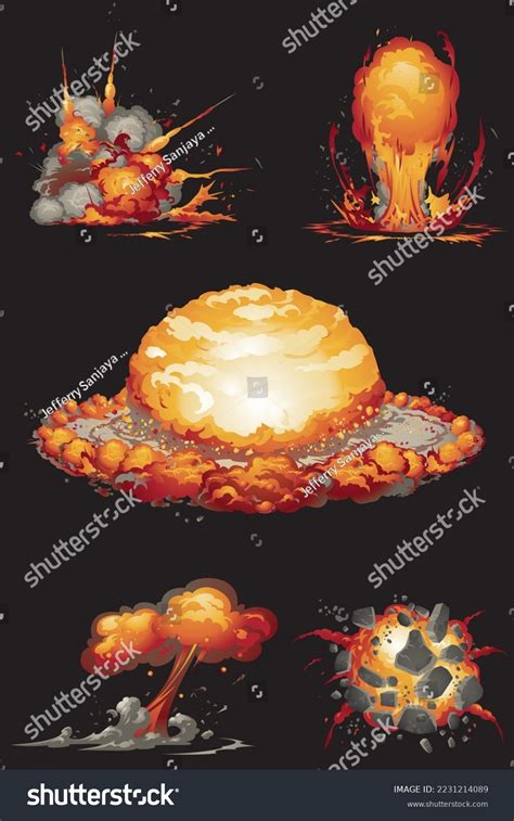 Explosions 5 Different Shapes Stock Vector Royalty Free 2231214089 Shutterstock