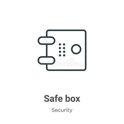 Safe Box Outline Vector Icon Thin Line Black Safe Box Icon Flat Vector Simple Element