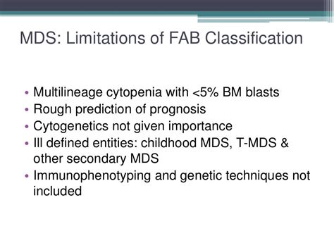 Mds Classification By Subhash Varma