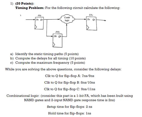 [solved] 20 points timing problem for the following ci