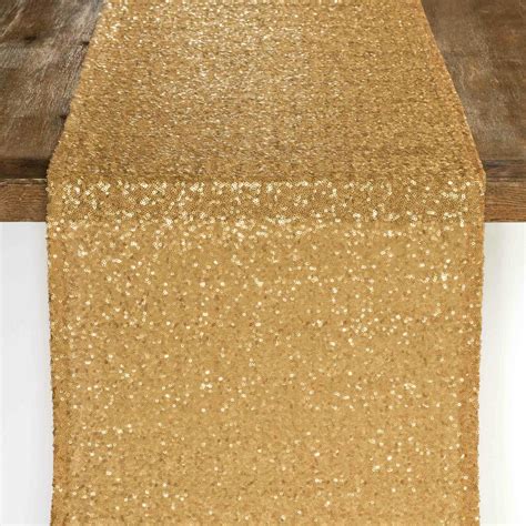 Gold Micro Matte Sequins Runner Over The Top