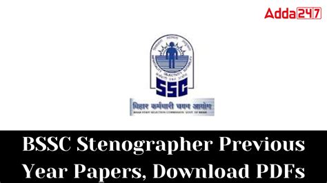 Bssc Stenographer Previous Year Papers Download Pdfs