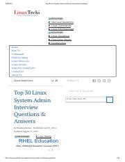 Top Linux System Admin Interview Questions Answers Pdf