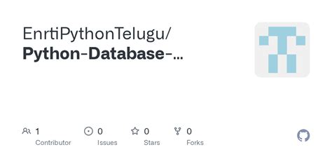 Github Enrtipythontelugupython Database Connectivity