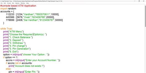 Softwaredevelopment Python Atmapplication Consoleapp Codingjourney Oop Techprojects