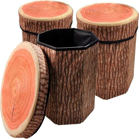 Fruit Storage Stool Tree Stump Stool Cut Folding Storage Toy Box