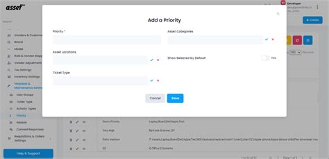 How To Addcreate Prioritys In Asset Infinity