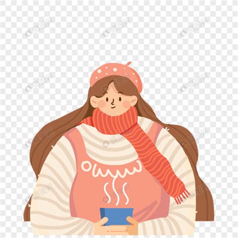 차를 마시는 여자 아이 Png 일러스트 무료 다운로드 Lovepik