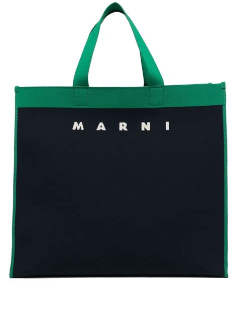 Marni Logo Print Tote Bag Farfetch