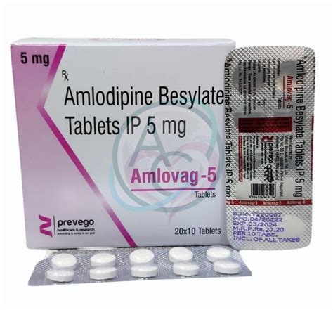 5 Mg Amlodipine Besylate Tablets Ip At ₹ 150box Amlodipine Tablets