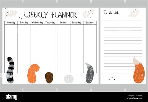 Vector Weekly Planner Stock Vector Image And Art Alamy