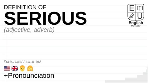 SERIOUS meaning, definition & pronunciation | What is SERIOUS? | How to ...