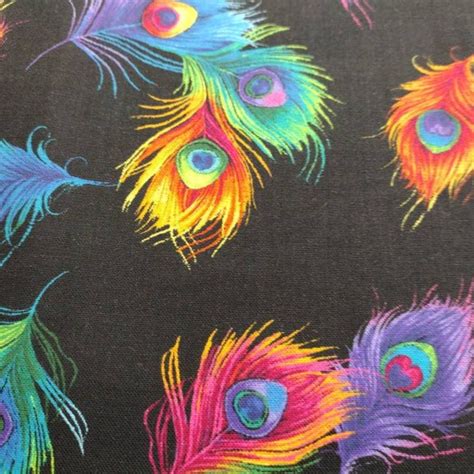 Peacock Feather Fabric Etsy