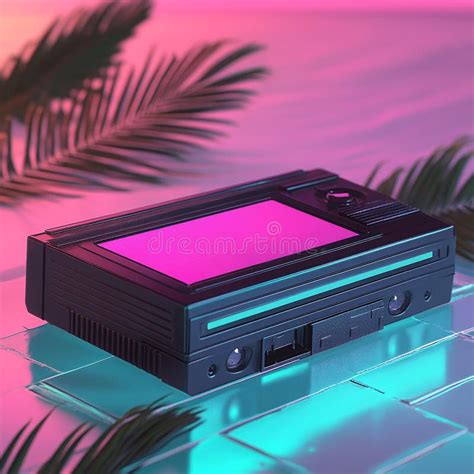 A Retro Vaporwave Aesthetic Gradient Colors And Futuristic Elements