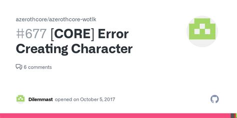 Core Error Creating Character · Issue 677 · Azerothcoreazerothcore