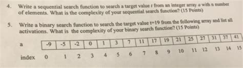 Solved 4 Write A Sequential Search Function To Search A