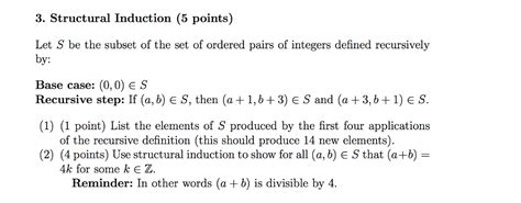 solved 3 structural induction 5 points let s be the