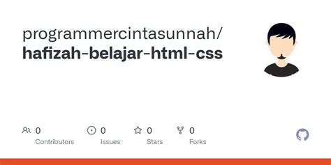 Github Programmercintasunnah Hafizah Belajar Html Css