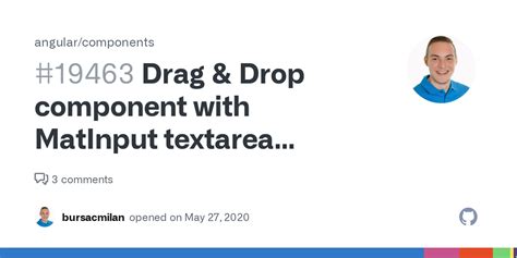 Drag Drop Component With MatInput Textarea Throws An Exception