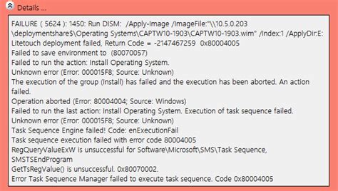 Mdt Error Deployment Failure Software Spiceworks Community