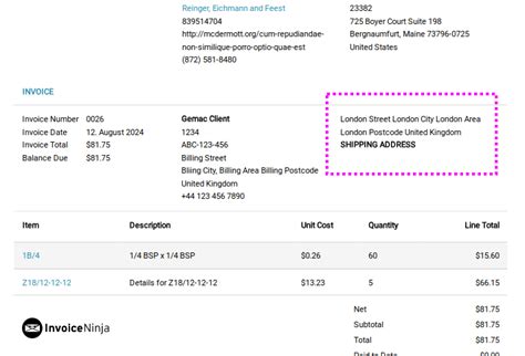 shipping details format incorrect · issue 9897 · invoiceninja