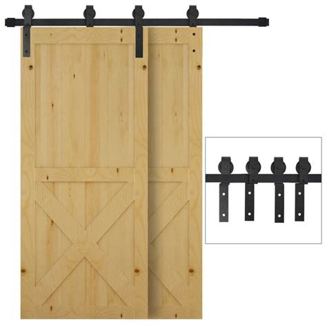 Kit Porte Coulissante De Grange Homcom 2m Porte Double De 100 Cm De Large épaisseur 35 40